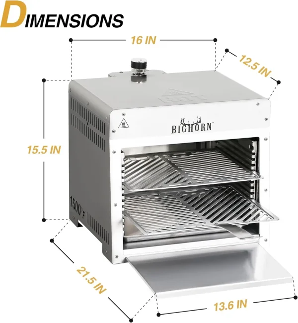 1500°F Infrared Grill Tabletop Broiler, Portable Propane Steak Cooker ...